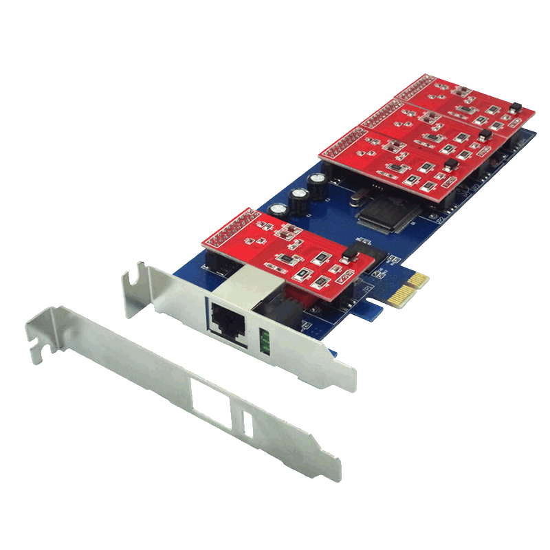 2u模拟电话语音卡深简PCI-E接口