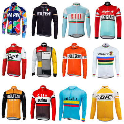 Pro team cycling jersey man long sleeve bike wear thin Outd