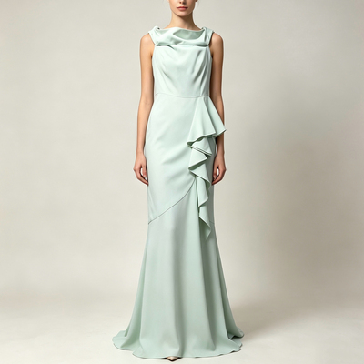 XS-S穿 ALEXANDER MCQUEEN 淡雅浅绿洋装连衣裙  2800
