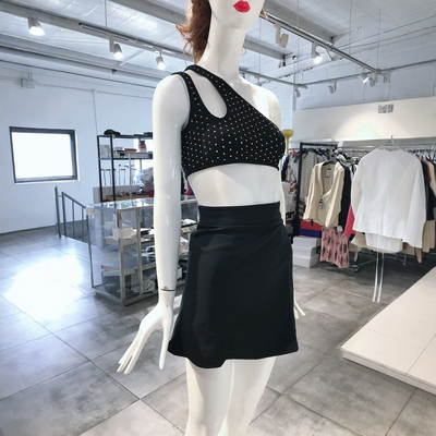 S-M穿 BA 性感黑色闪钻女装吊带背心 970