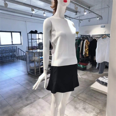 M-小L穿 NINA RICCI 简约气质白色女装无袖圆领衬衫 699