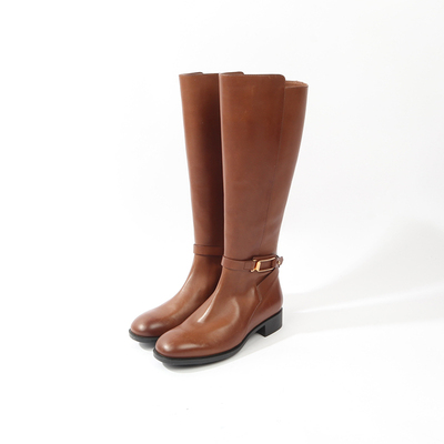 35码 TO0D'S 棕色牛皮防滑豆豆底时装靴 1980