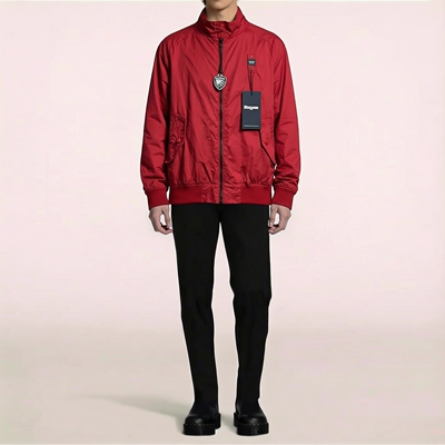 XL-2XL穿 BLAUER. 男士时尚潮流红色立领外套 710