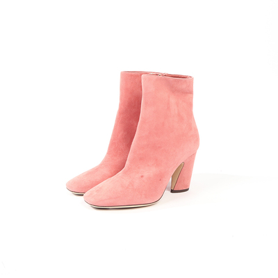 舒服又秀气粉色麂皮时装靴