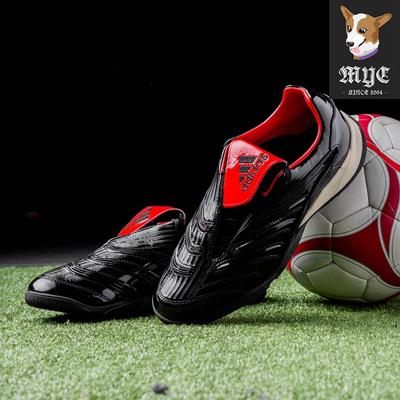 阿迪达斯Adidas PREDATOR SALA 经典黑红皮质亮面运动鞋 IH7009