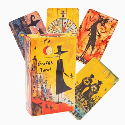 原创轻度暗黑童话风涂鸦塔罗牌 创意维特牌 graffiti tarot DECK