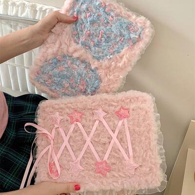 粉丝带蝴蝶适用苹果ipad10代平板保护套ipadair2024旋转mini6/air5/air2防摔ipadpro时尚女款ipad9毛绒亚克力