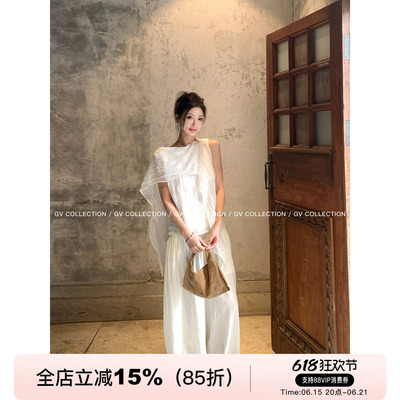 压褶肌理双层裁片设计感无袖背心