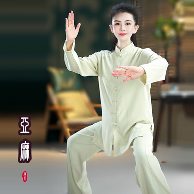 太极服夏季亚麻表演家居唐装