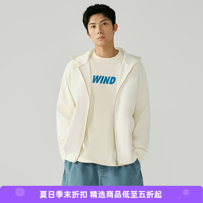 WHEELS and WIND 男女日本帝人机能性吸湿速干华夫格连帽拉链卫衣