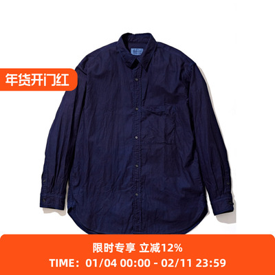 KUON日本职人制有机棉蓝染衬衫