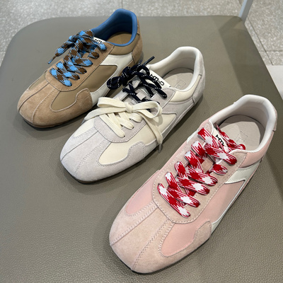 热风休闲平跟圆头阿甘鞋