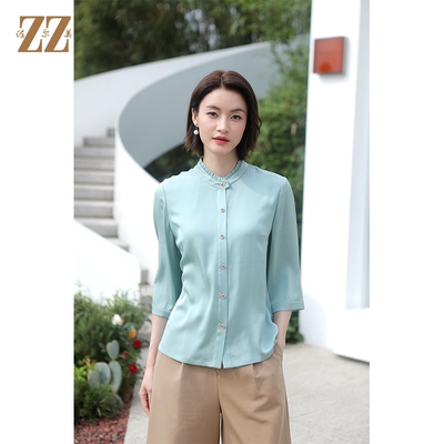 佐尔美中袖真丝桑蚕丝衬衫