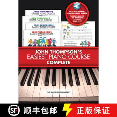 【3-4周达】John Thompson's Easiest Piano Course Complete 4-Book Boxed Set with Online Audio Step-By-S... [9781423468226]