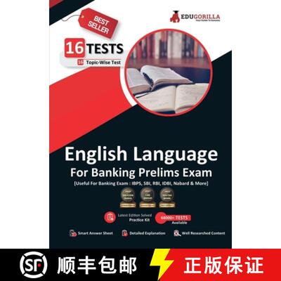【3-4周达】English Language For Banking Prelims Exam | 16 Solved Topic-Wise Tests For SBI/IBPS/RBI/ID... [9789355560636]