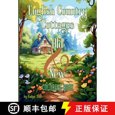 【3-4周达】English Country Cottages Old & New Coloring Book [9781088048283]
