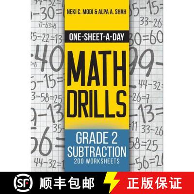 【3-4周达】One-Sheet-A-Day Math Drills: Grade 2 Subtraction - 200 Worksheets (Book 4 of 24) [9781627341998]