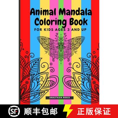 【3-4周达】Animal Mandala Coloring Book for Kids Ages 3 and UP: A cute coloring book with black outli... [9781291221626]