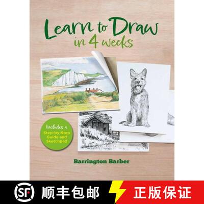 【3-4周达】精装 Learn to Draw in 4 Weeks: Includes a Step-By-Step Guide and Sketchpad [9781398844896]