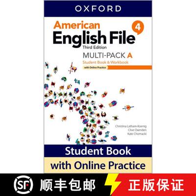 【3-4周达】American English File: Level 4: Student Book/Workbook Multi-Pack A with Online Practice [9780194906944]