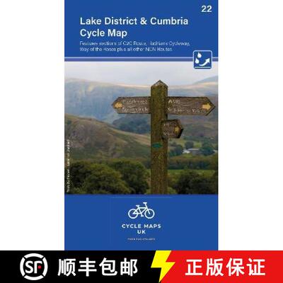 【3-4周达】Lake District & Cumbria Cycle Map 22: Features sections of the C2C route, Hadrians Cyclewa... [9781904207719]