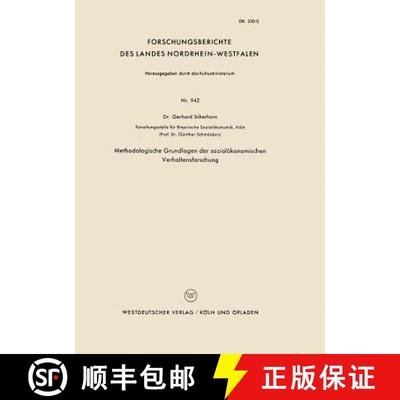 【3-4周达】Methodologische Grundlagen Der Sozialoekonomischen Verhaltensforschung [9783663037293]