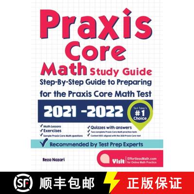 【3-4周达】Praxis Core Math Study Guide: Step-By-Step Guide to Preparing for the Praxis Math Test [9781637190166]