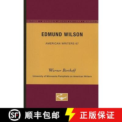 【3-4周达】Edmund Wilson - American Writers 67: University of Minnesota Pamphlets on American Writers [9780816604814]