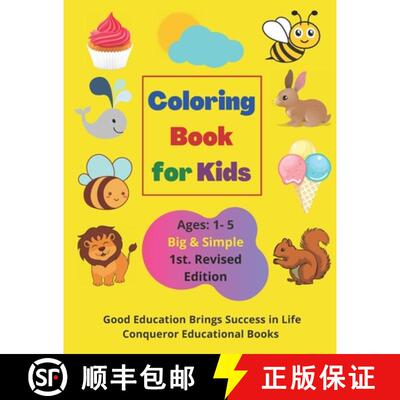 【3-4周达】Coloring Book for Kids: 60 Pages of Pictures that Kids Love to Color. Ist. Revised Edition. [9783039611928]