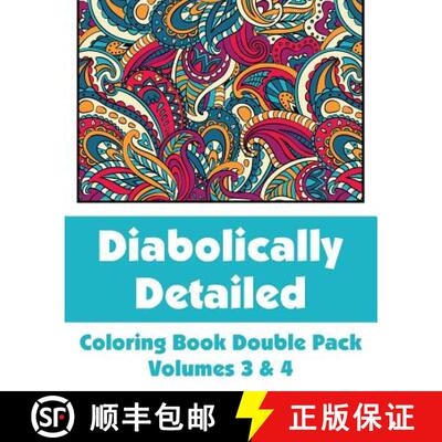 【3-4周达】Diabolically Detailed Coloring Book Double Pack (Volumes 3 & 4) [9780692316481]