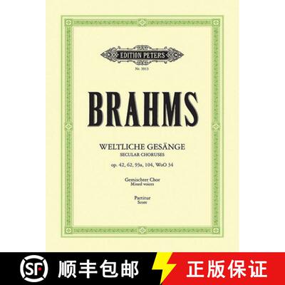 【3-4周达】35 Secular Choruses for Mixed Choir (4-6 Voices) and Piano: Opp. 42, 62, 93a, 104; 12 Germ... [9790014019648]