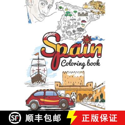 【3-4周达】Spain Coloring Book: Adult Colouring Fun, Stress Relief Relaxation and Escape [9781912675548]