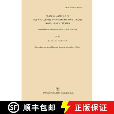 【3-4周达】Gedanken und Vorschläge zur Auslese technischer Talente [9783663063216]
