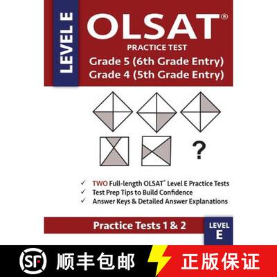 预订 OLSAT Practice Test Grade 5 (6th Grade Entry) & Grade 4 (5th Grade Entry) - Level E -: Two OLSAT... [9780997768053]