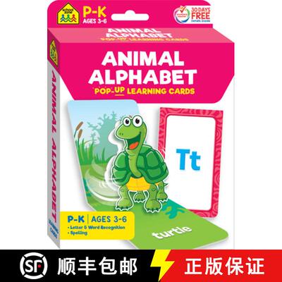 【3-4周达】School Zone Animal Alphabet Pop-Up Learning Cards [9781681471280]