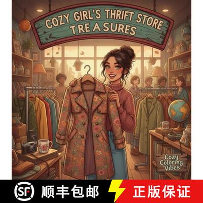 【3-4周达】Cozy Girl's Thrift Store Treasures: Funky & Retro Fashion Coloring Book Fun Easy Bold Line... [9781965964859]