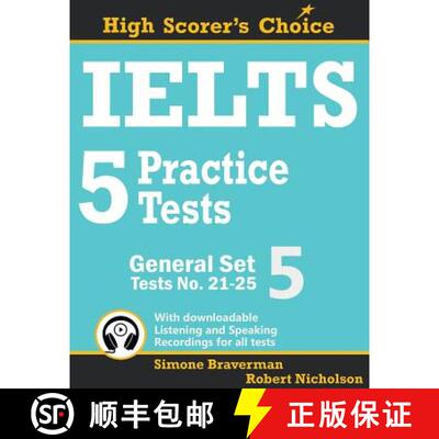 预订 IELTS 5 Practice Tests, General Set 5: Tests No. 21-25 [9780648000075]
