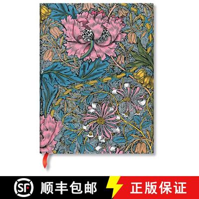 【3-4周达】Paperblanks Morris Pink Honeysuckle William Morris Hardcover Ultra Unlined Elastic Band Cl... [9781439793862]