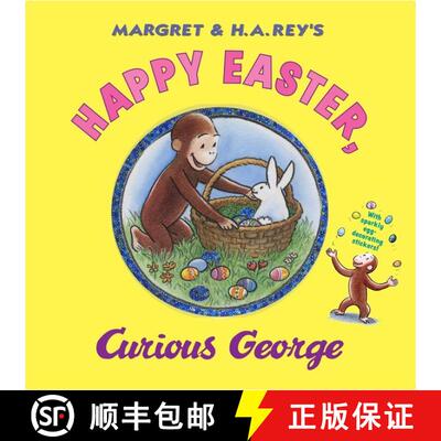 【3-4周达】Happy Easter, Curious George: Gift Book with Egg-Decorating Stickers!: An Easter and Sprin... [9780547048253]