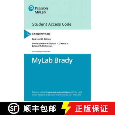 【3-4周达】精装 Mylab Brady with Pearson Etext -- Access Card -- For Emergency Care [9780135479148]