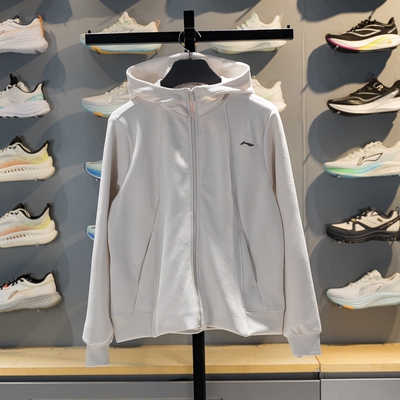 李宁女子连帽宽松开衫卫衣