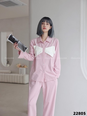 2025年新款纯棉蝴蝶结睡衣