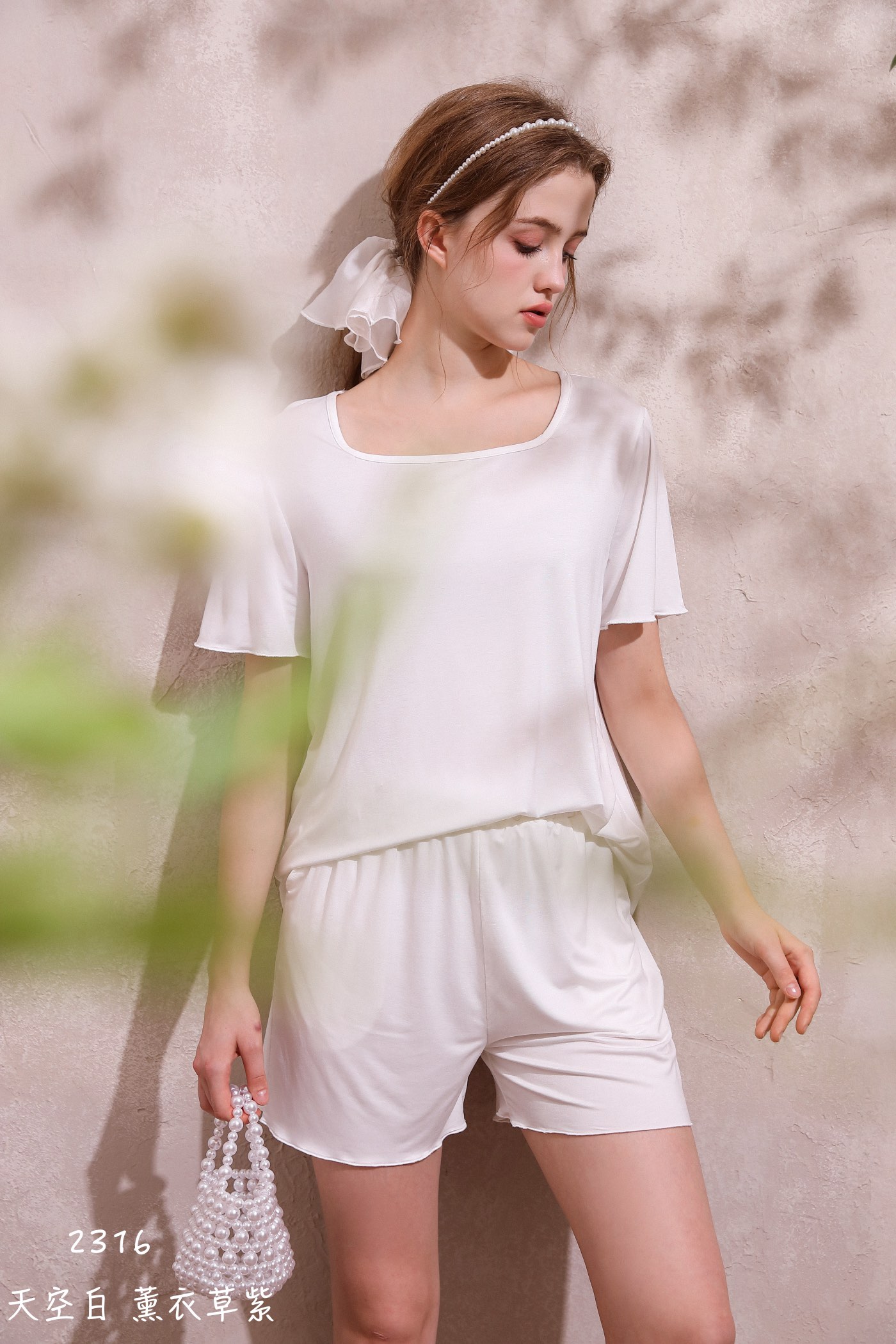 睡衣女夏季纯棉短裤短袖高级感清新纯色薄棉夏天可外穿家居服套装