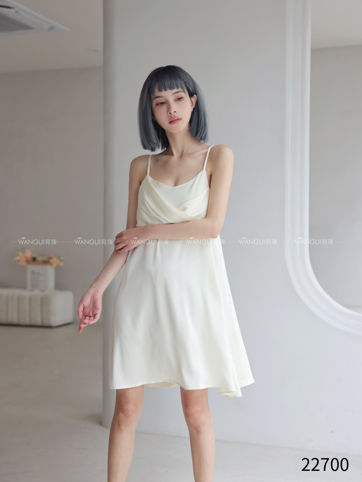 新款冰丝仿真丝睡衣家居服女夏季可爱性感蝴蝶结吊带裙