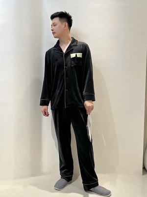 男士海岛绒简约时尚睡衣套装