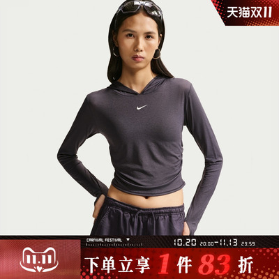 NIKE耐克女子AS LS HOODED SHEER运动休闲套头衫卫衣IX7068-013