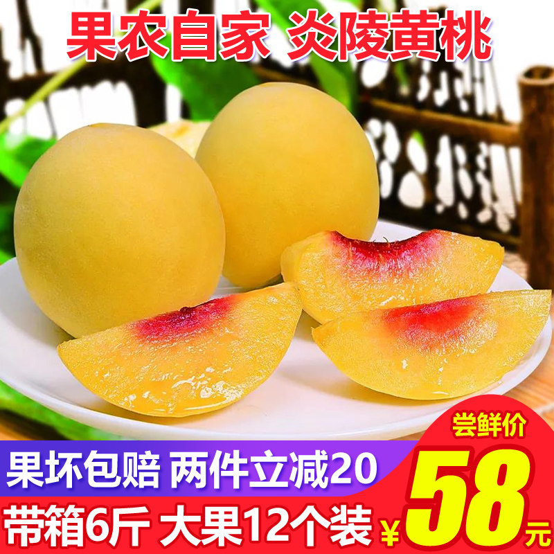 湖南正宗炎陵黄桃高山红心大果应季孕妇新鲜黄桃产地直发