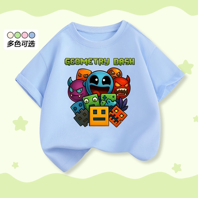 几何冲刺男童短袖T恤夏季新款