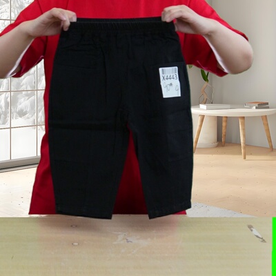 X4443黑色松紧腰工装短裤90码