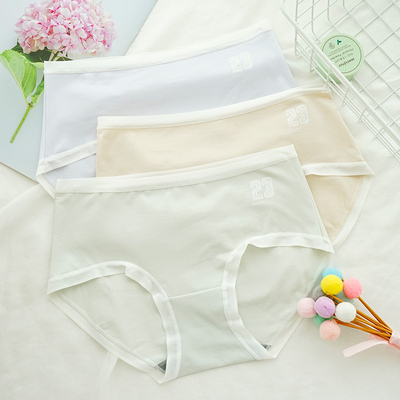 彩田女士棉内裤A类中腰抑菌短裤